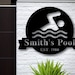 Personalized Metal Swimming Sign, Family Name Metal Sign, Welcome Sign ...
