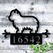 Custom Dog Address Sign, Metal Yorkie Sign, Custom Metal Address Sign ...
