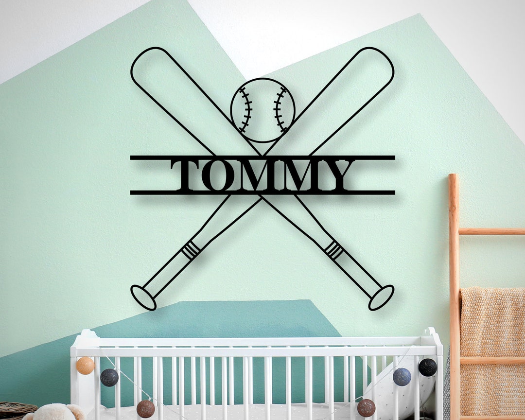 Personalized Metal Baseball Sign, Boys Baseball Art, Baby Shower Gift ...