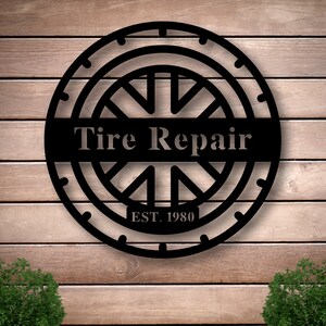 Personalized Metal Tire Sign, Tire Shop Sign, Workshop Metal Signs ...