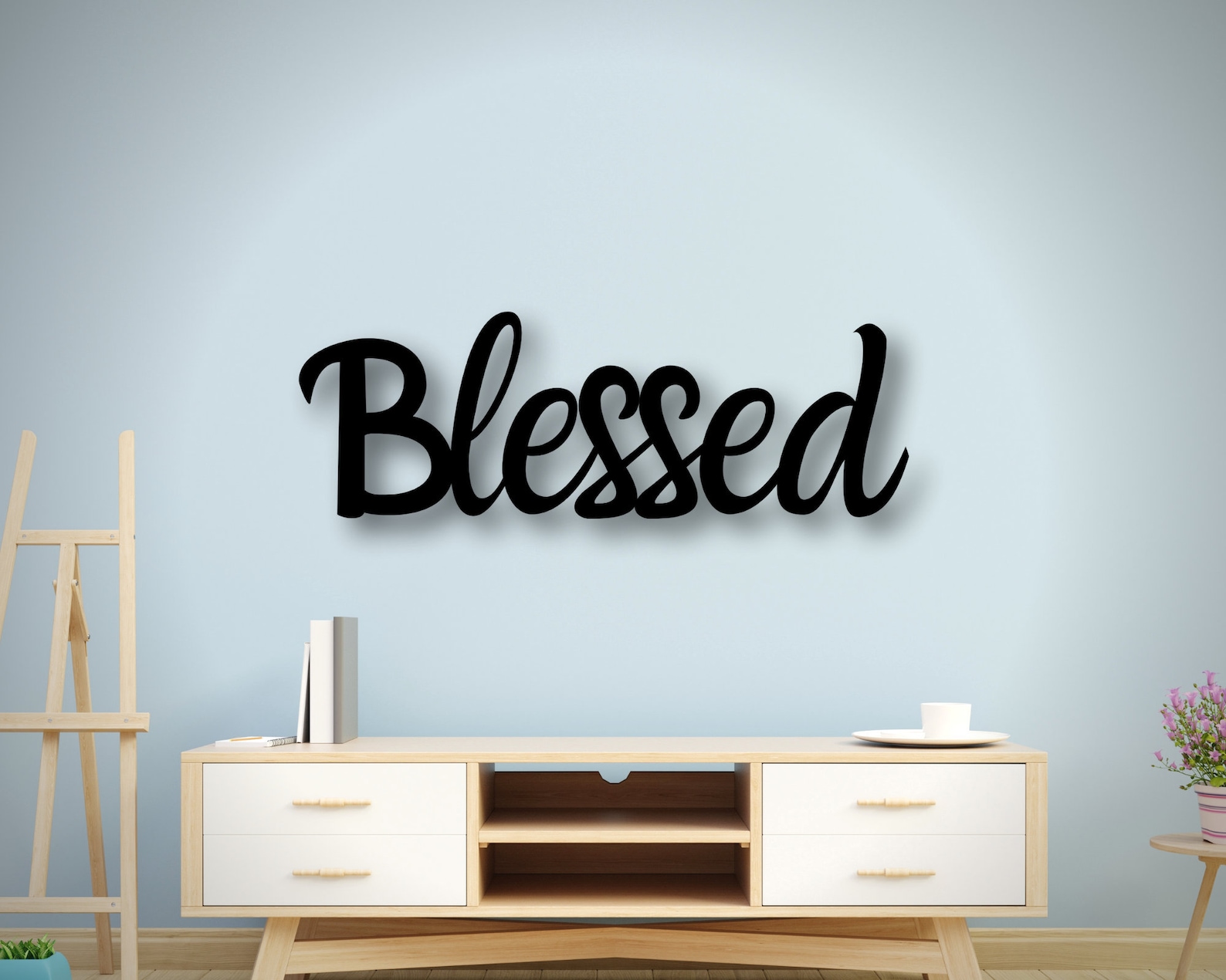 Blessed Metal Wall Art Blessed Sign Blessed Sign in Script - Etsy