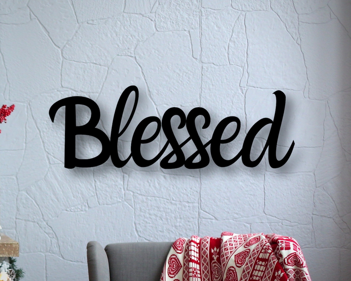 Blessed Metal Wall Art in Script Blessed Metal Wall Art - Etsy