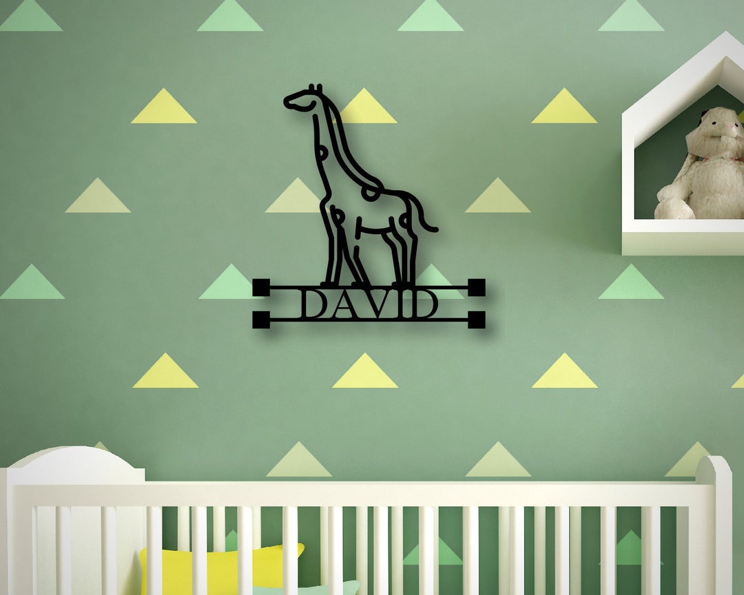 Personalized Giraffe Decoration With Name,giraffe Sign,custom Metal ...