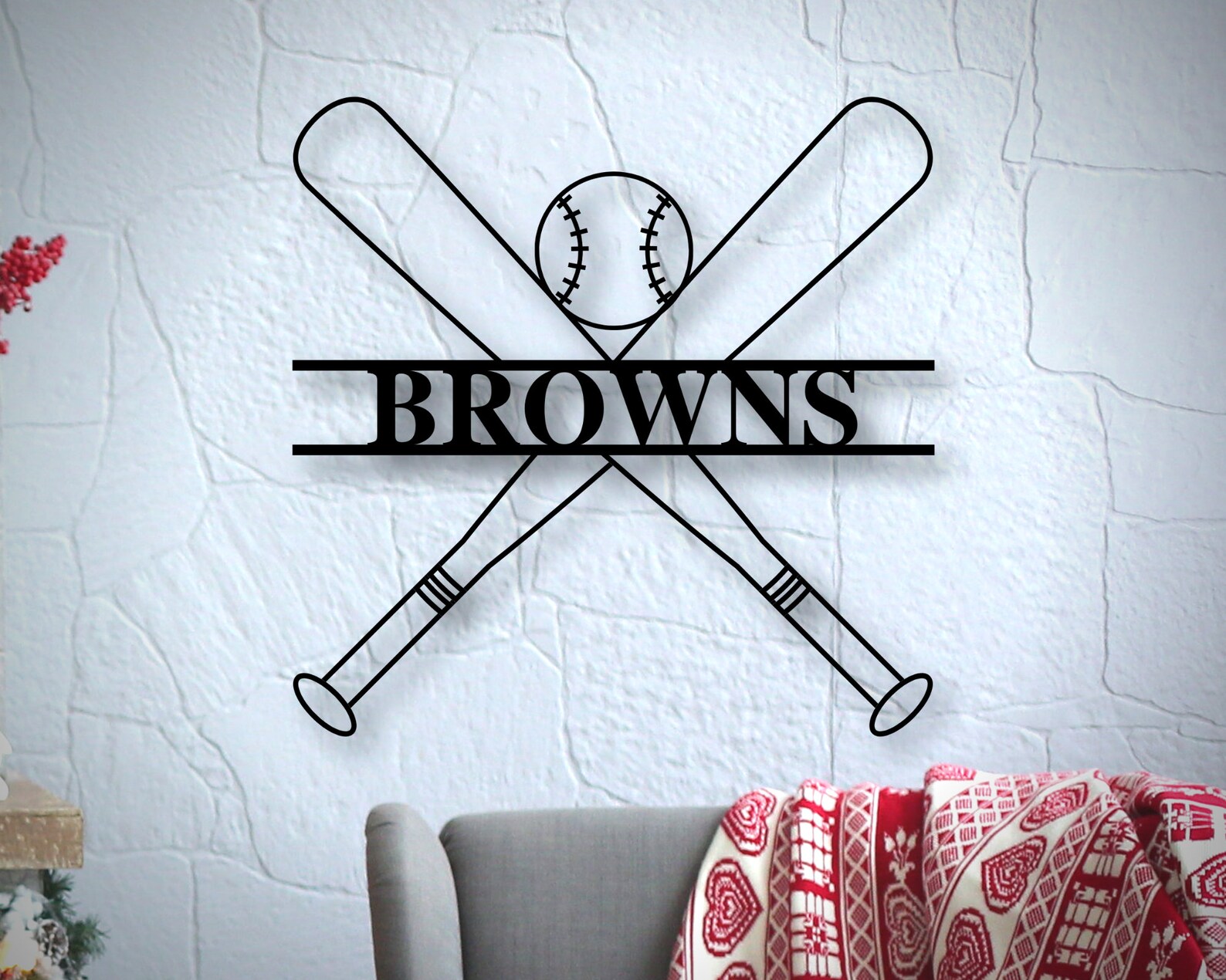 Personalized Metal Baseball Sign, Boys Baseball Art, Outdoor Patio ...