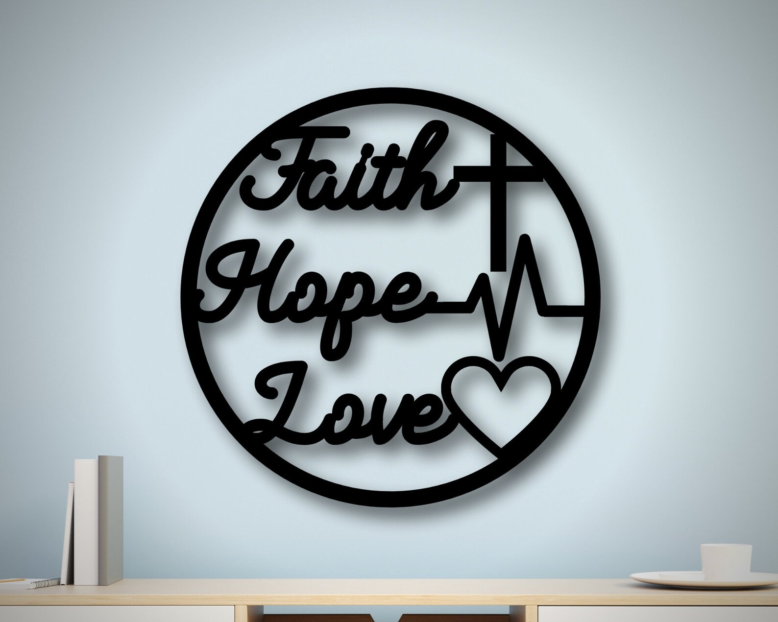 Metal Faith Hope Love Sign Metal Faith Hope Love Wall Art - Etsy