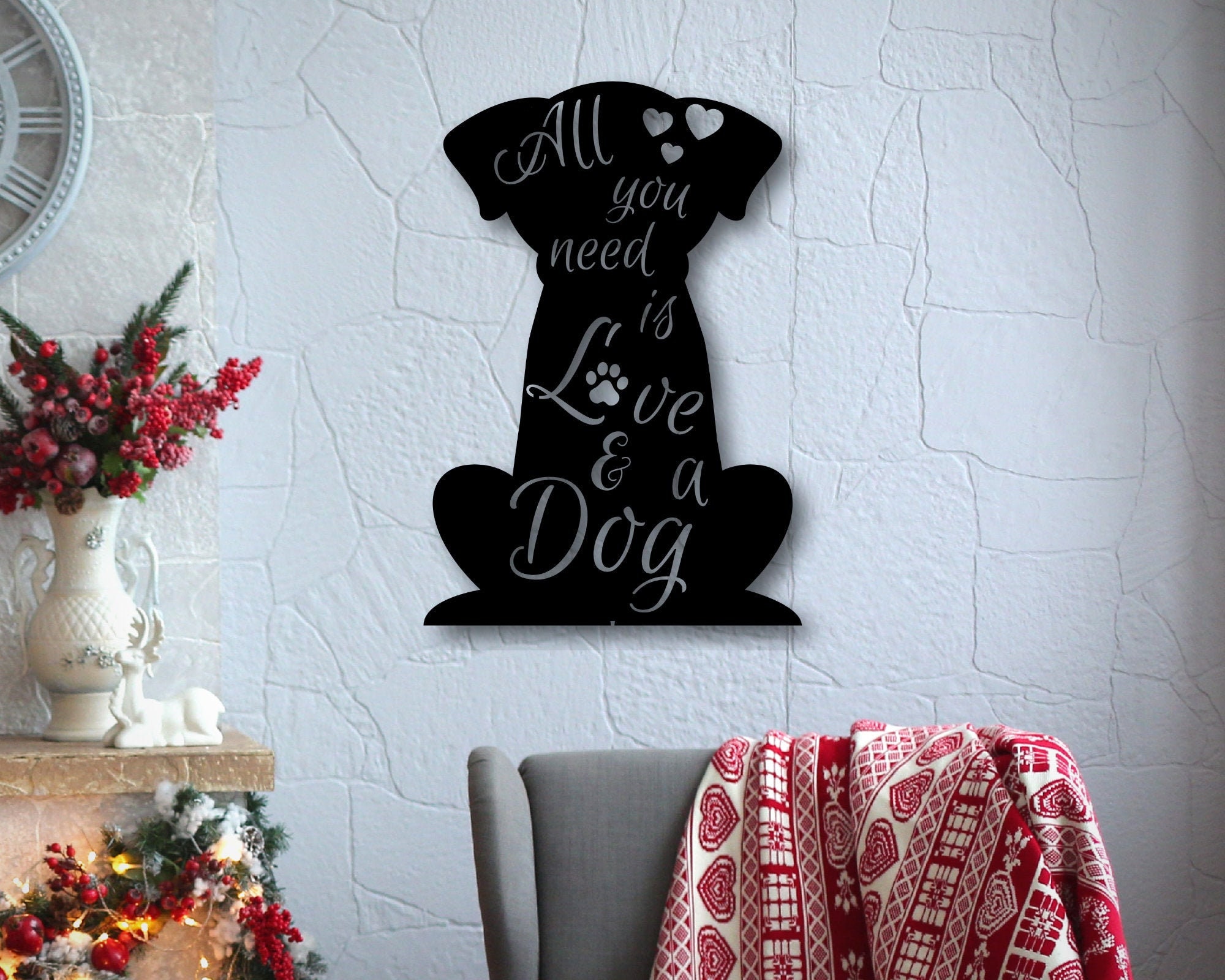 All You Need is Love Dog Sign Dog Lovers Metal Wall Art - Etsy