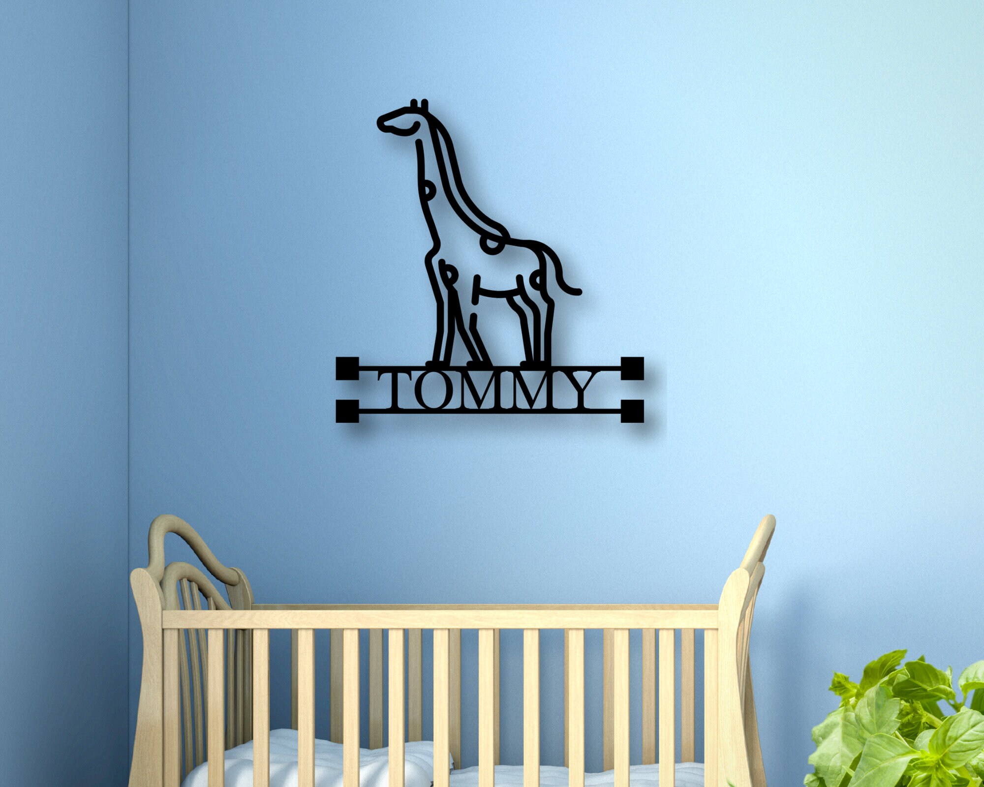 Personalized Giraffe Decoration With Name,giraffe Sign,custom Metal ...