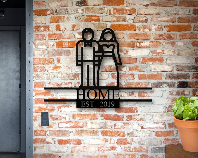 Personalized Metal Wedding Sign, Custom Front Porch Wedding Sign ...