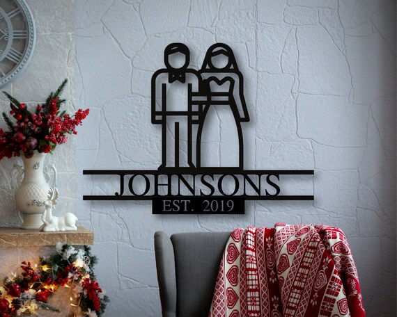Personalized Metal Wedding Sign Custom Front Porch Wedding - Etsy