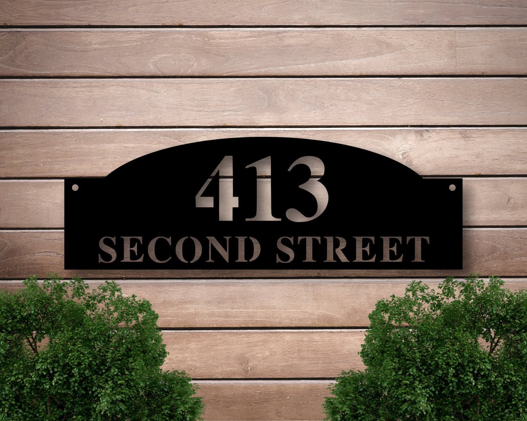 Metal Address Plaque for House, Address Number, Metal Address Sign ...