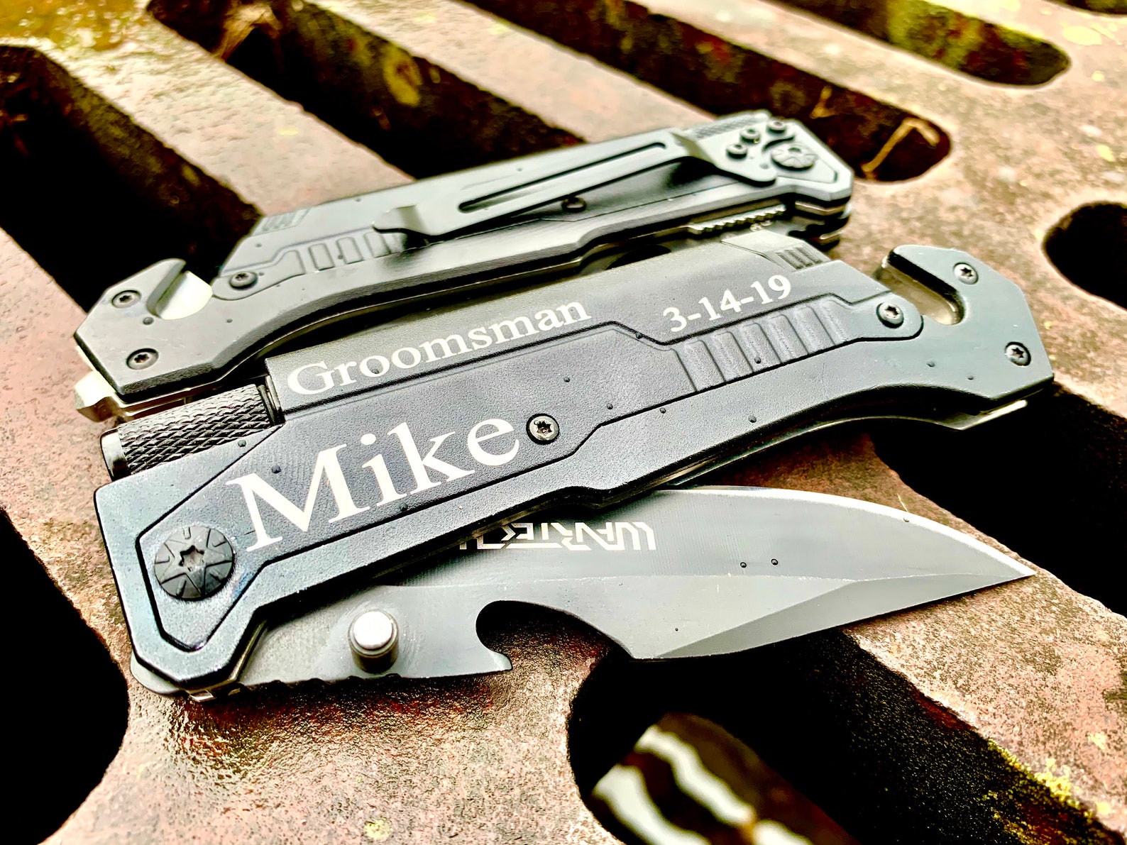 Personalized Tactical Flashlight Knife, Survival Knife, Pocket Knife ...