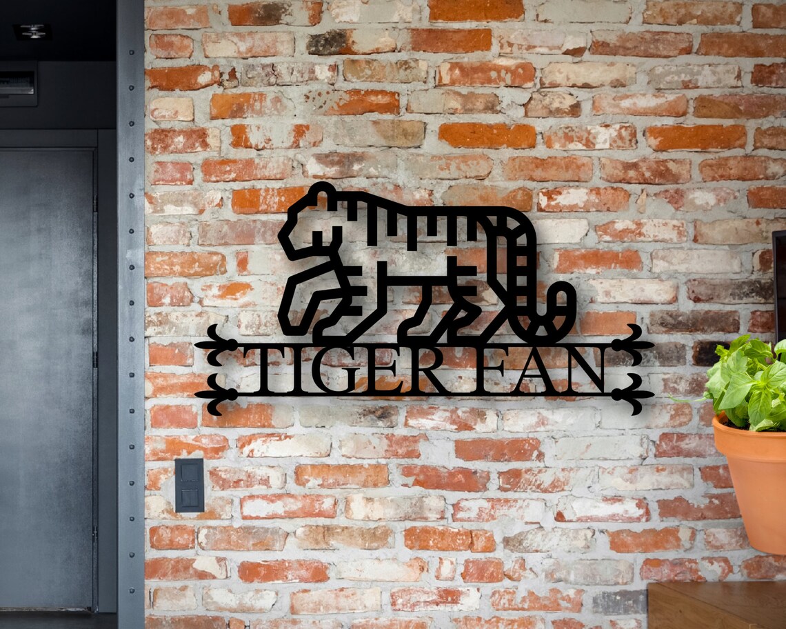 Personalized Metal Family Tiger Sign, Metal Boys Tiger Sign, Front ...