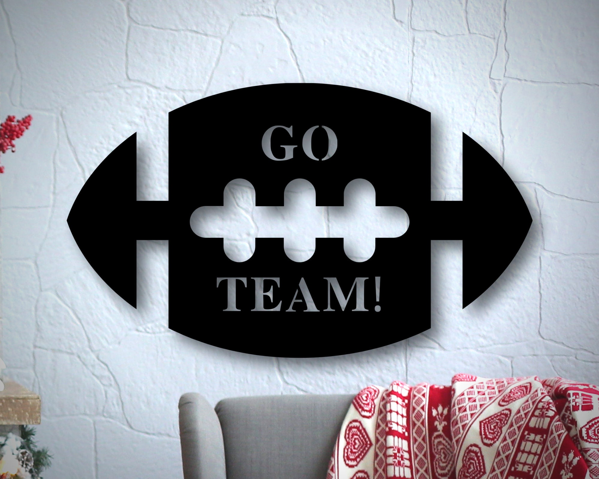 Personalized Metal Football Sign Boys Football Art Outdoor | Etsy