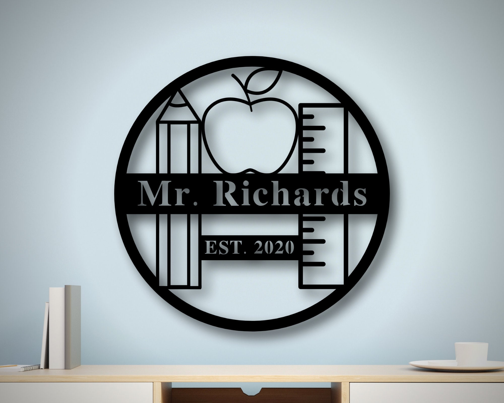 School Name Sign Custom Name Sign Metal School Teacher Gift - Etsy
