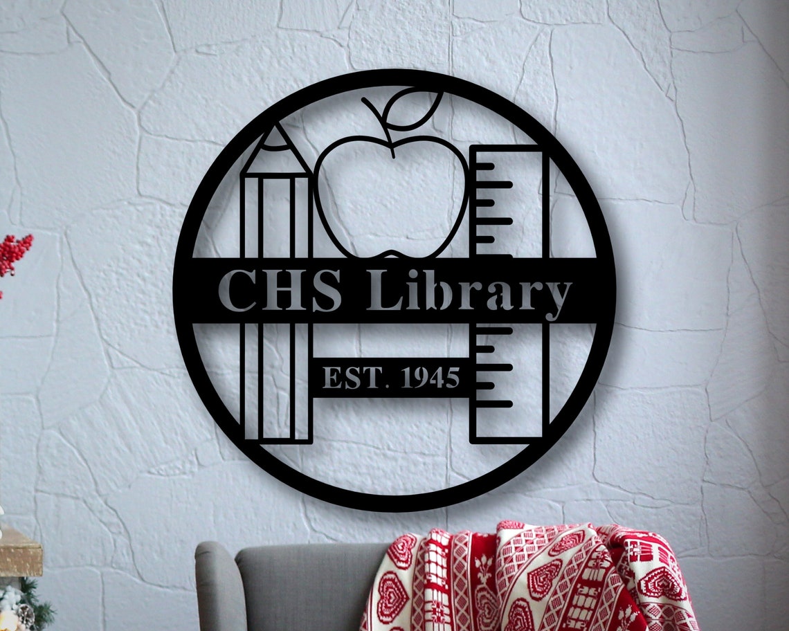 School Name Sign, Custom Name Sign, Metal School Teacher Gift, Last ...