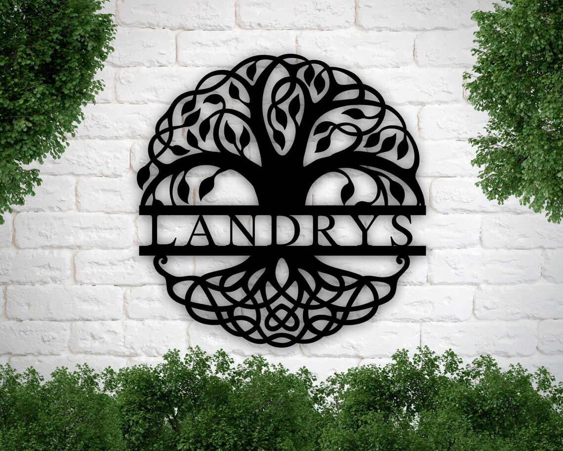 Personalized Tree of Life Metal Sign Last Name Sign Front | Etsy