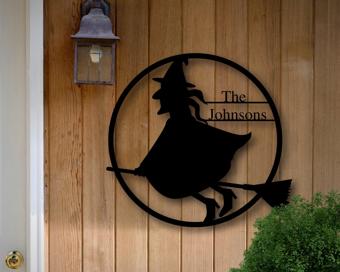 Custom Front Porch Sign Fall, Personalized Halloween Witch, Halloween ...
