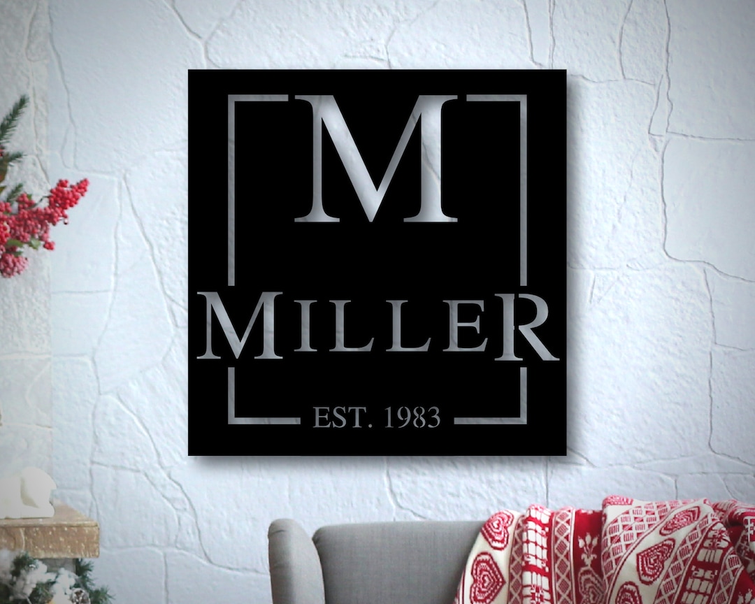 Last Name Metal Sign, Family Name Sign, Personalized Metal Wall Decor ...