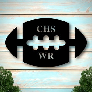 Personalized Metal Football Sign, Boys Football Art, Outdoor Patio ...
