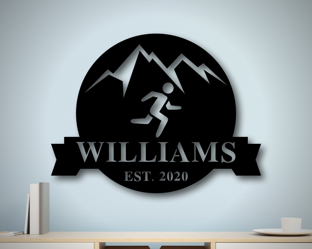 Personalized Metal Runner Sign, Family Name Metal Sign,metal Triathlete ...