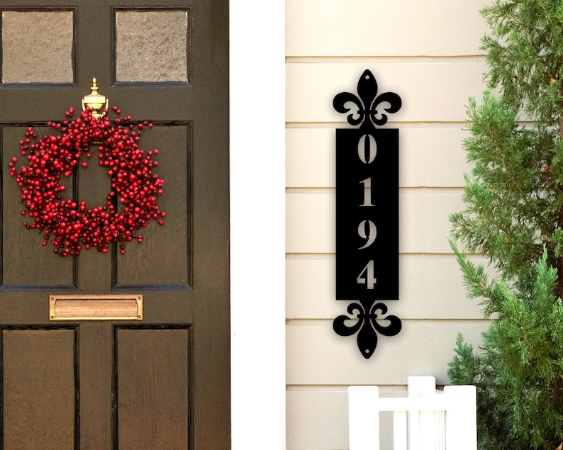 Vertical Metal Address Sign Address Number Plaque House - Etsy