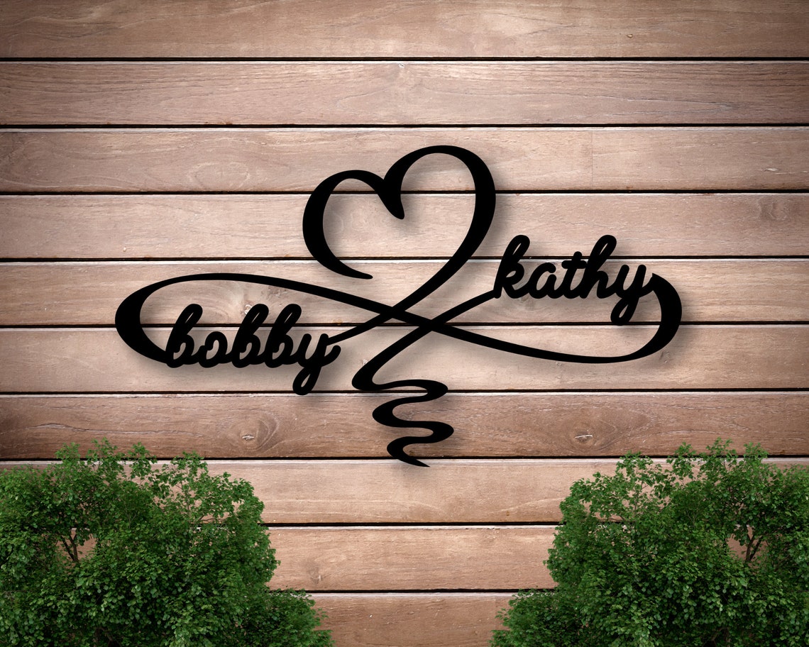 Personalized Metal Infinity Heart Sign Custom Wedding Gift - Etsy