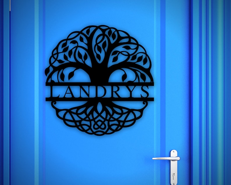 Personalized Tree of Life Front Porch Sign, Family Name Metal Sign ...