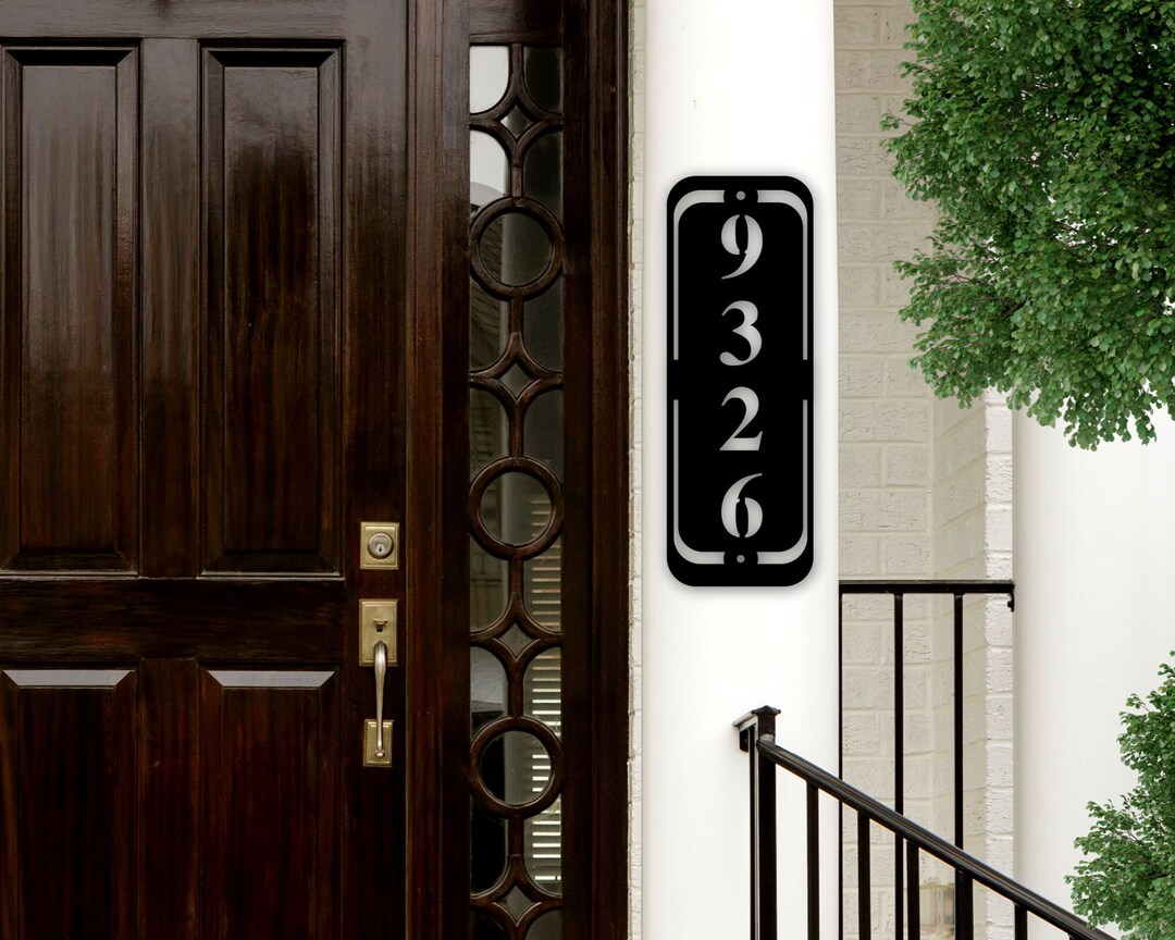 Vertical Metal Address Sign, Address Number Plaque, House Numbers ...