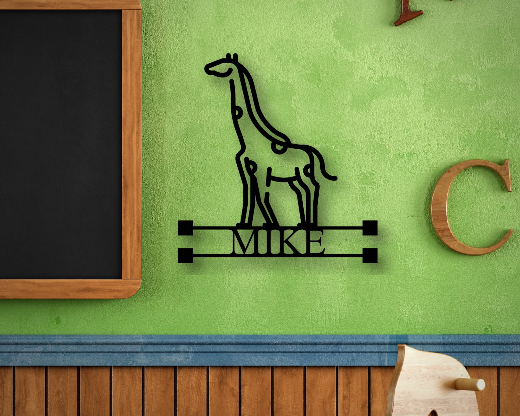 Personalized Giraffe Decoration With Namegiraffe Signcustom - Etsy