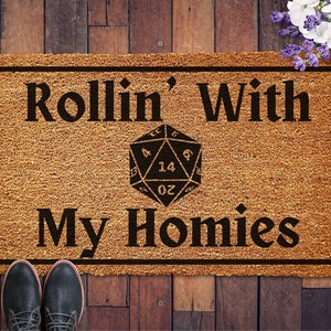 Rollin With My Homies Doormat, D&D Welcome Mat, Dungeons and Dragons ...
