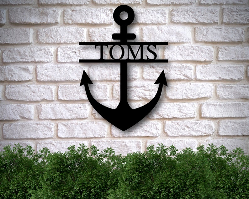 Personalized Anchor Decoration With Name, Anchor Sign, Custom Metal ...