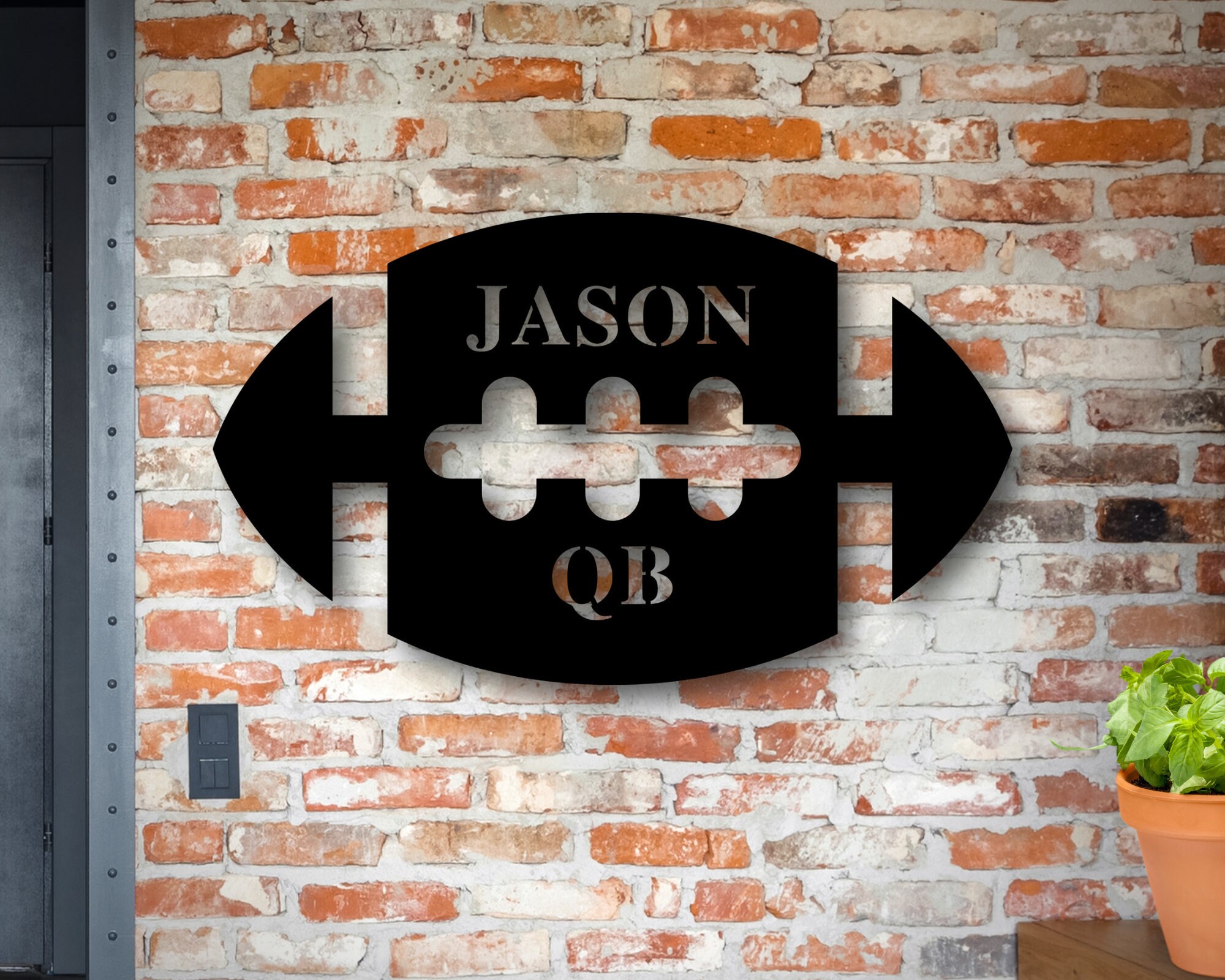 Personalized Metal Football Sign Boys Football Art Outdoor | Etsy