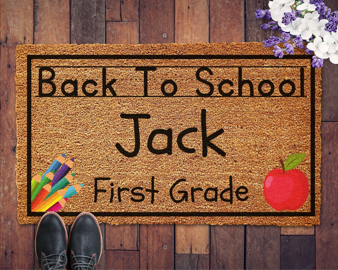 Personalized Back to School Mat, Custom School Doormat, Personalized ...