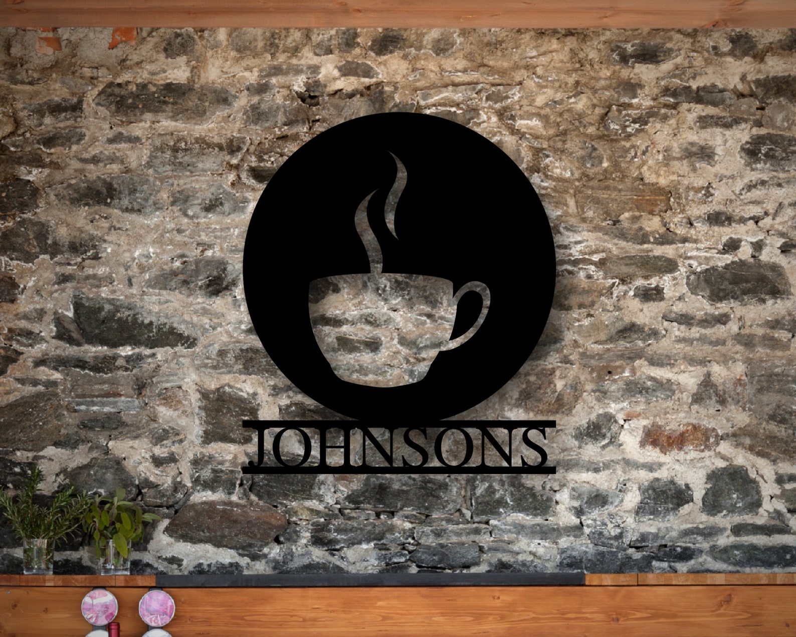 Custom Metal Coffee Cup Sign, Coffee Decor, Personalized Coffee Sign ...