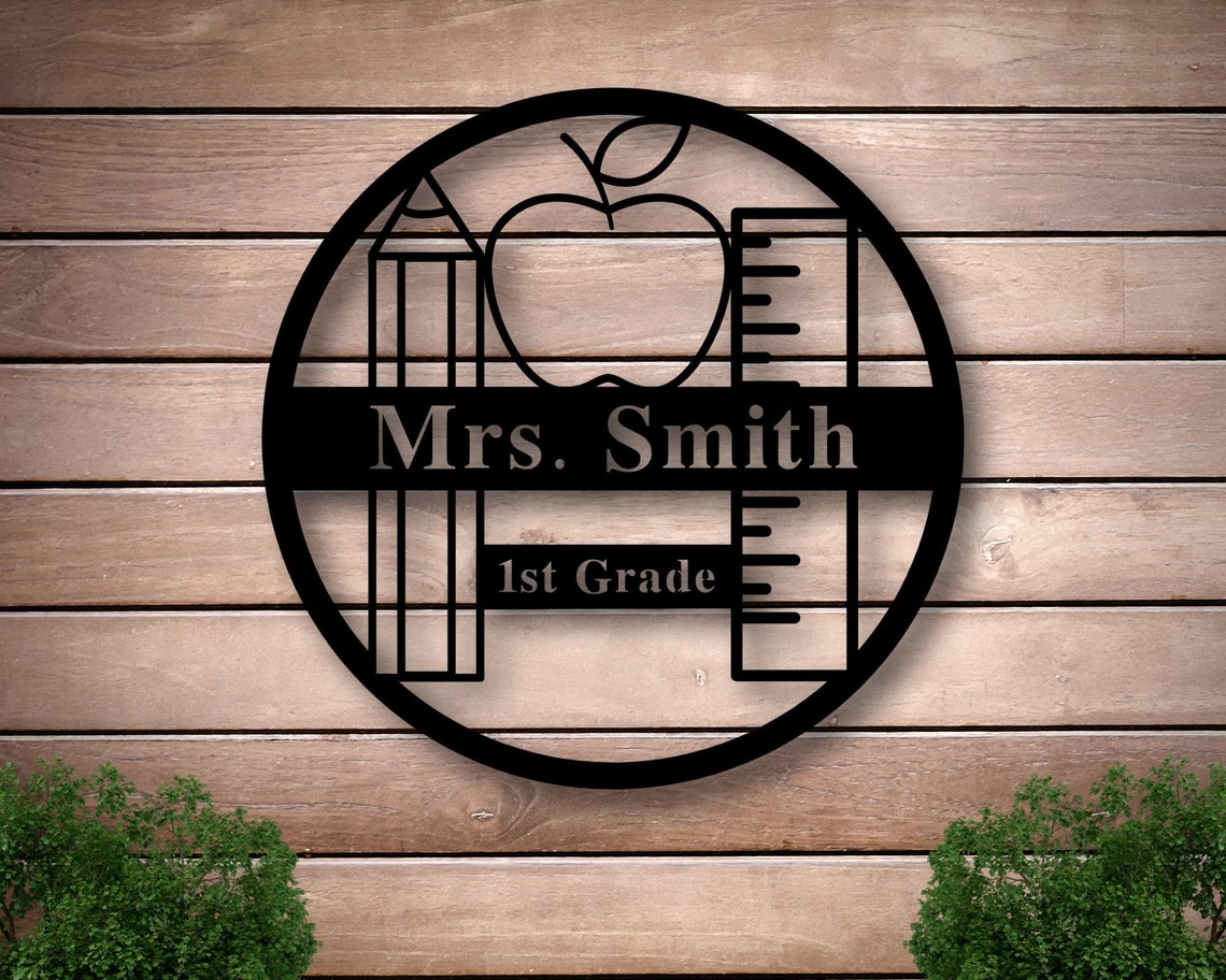 School Name Sign Custom Name Sign Metal School Teacher Gift - Etsy