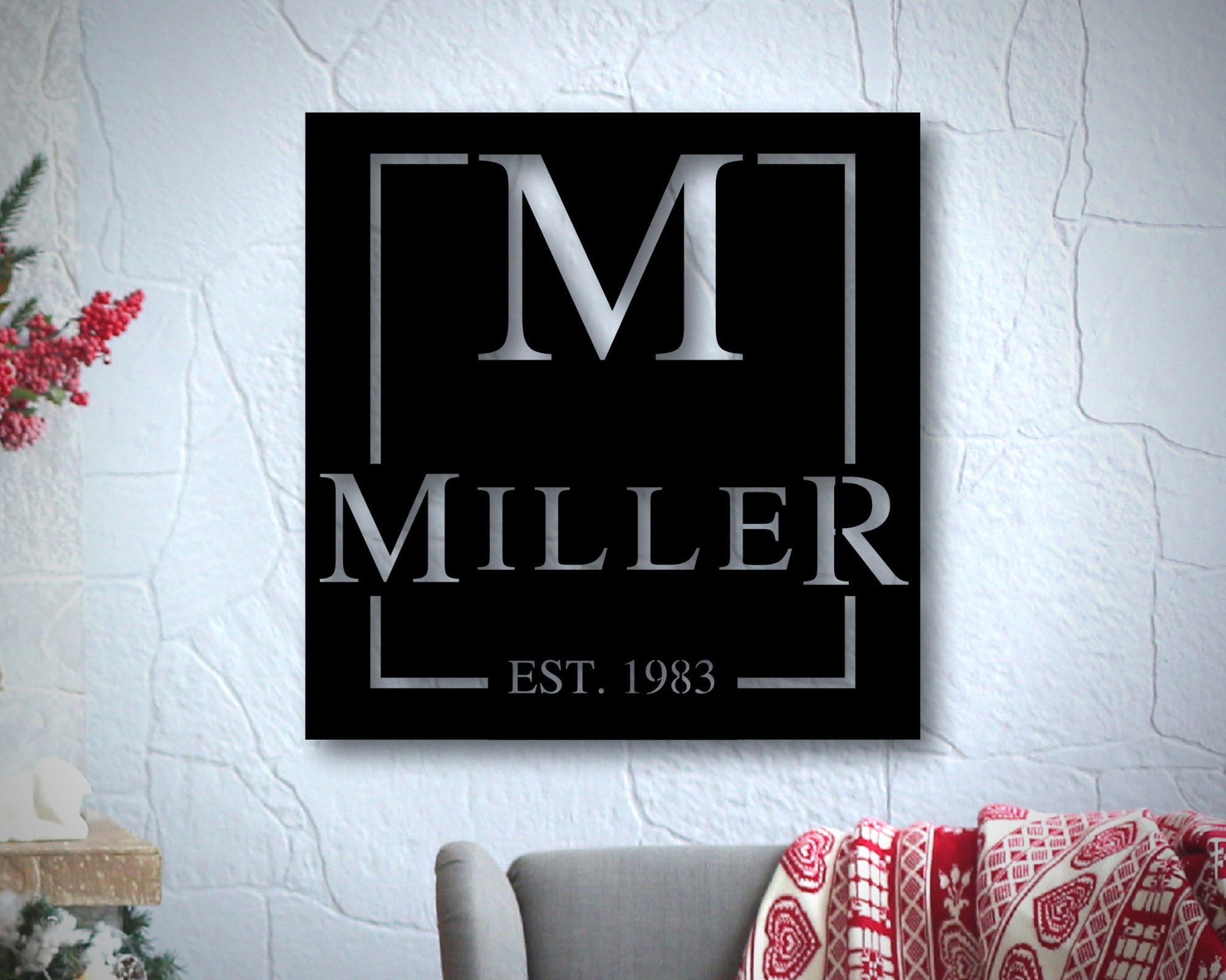 Personalized Family Name Metal Sign, Last Name Metal Sign, Family Name ...
