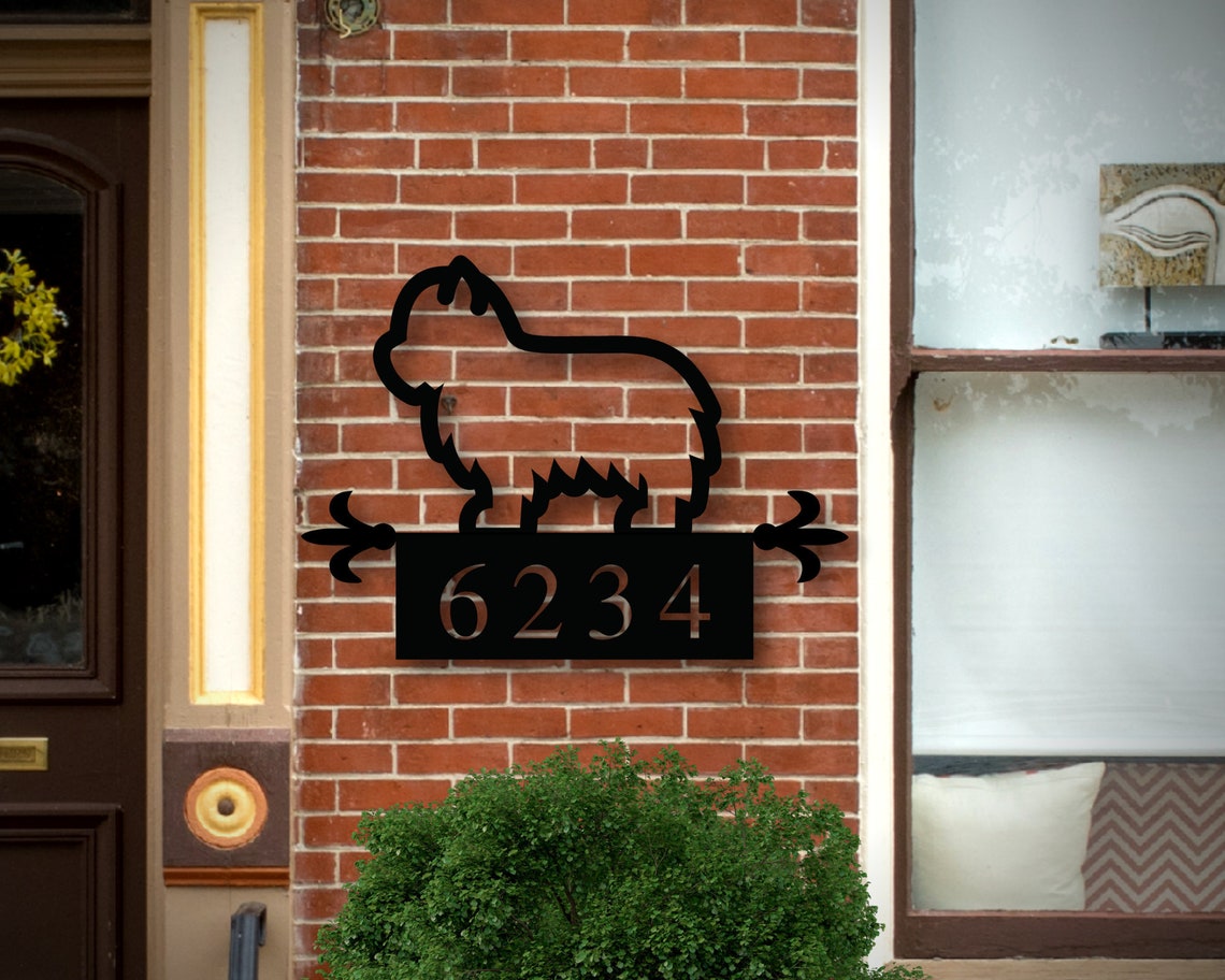Custom Dog Address Sign Metal Yorkie Sign Custom Metal - Etsy