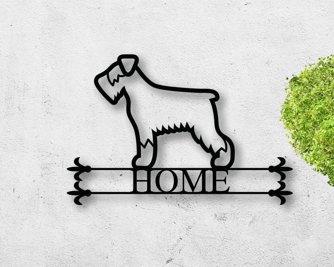 Personalized Metal Family Dog Sign, Metal House Number Dog Sign, Front ...