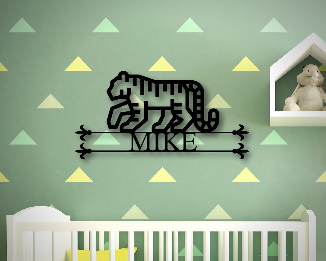 Personalized Metal Family Tiger Sign, Metal Boys Tiger Sign, Front ...
