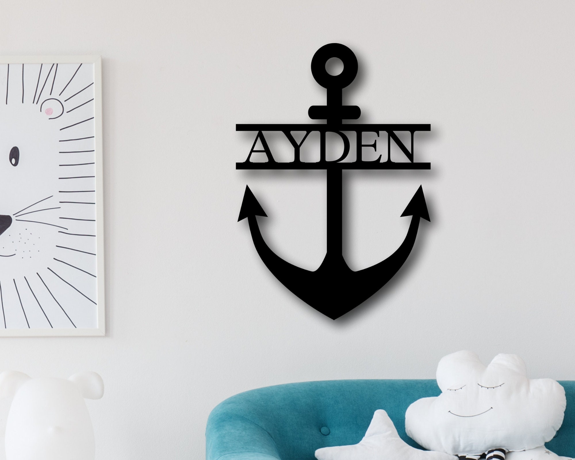 Personalized Anchor Decoration With Name Anchor Sign Custom | Etsy
