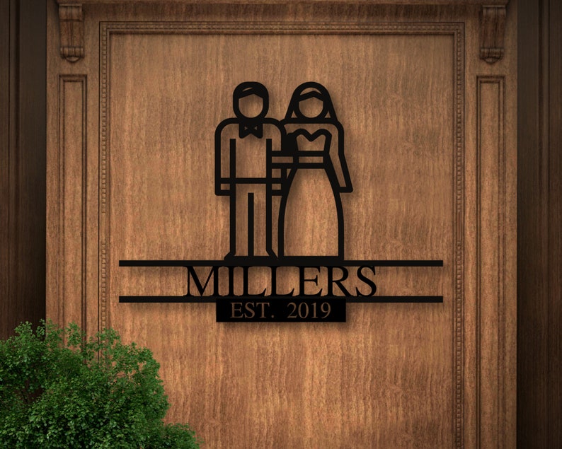 Personalized Metal Wedding Sign, Custom Front Porch Wedding Sign ...
