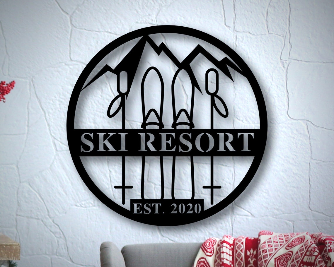 Custom Snow Skier Name Sign Personalized Snow Skiing Family | Etsy