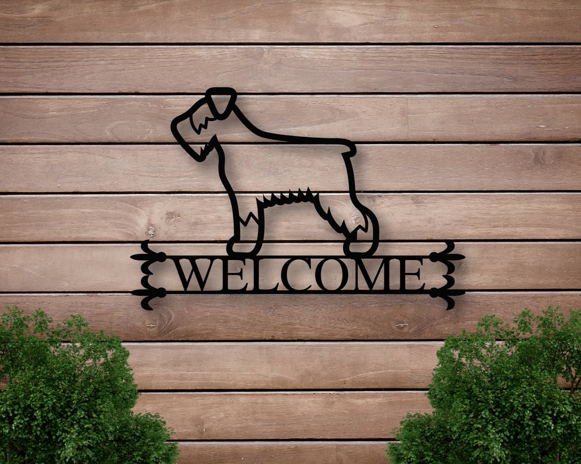 Personalized Metal Family Dog Sign, Metal House Number Dog Sign, Front ...