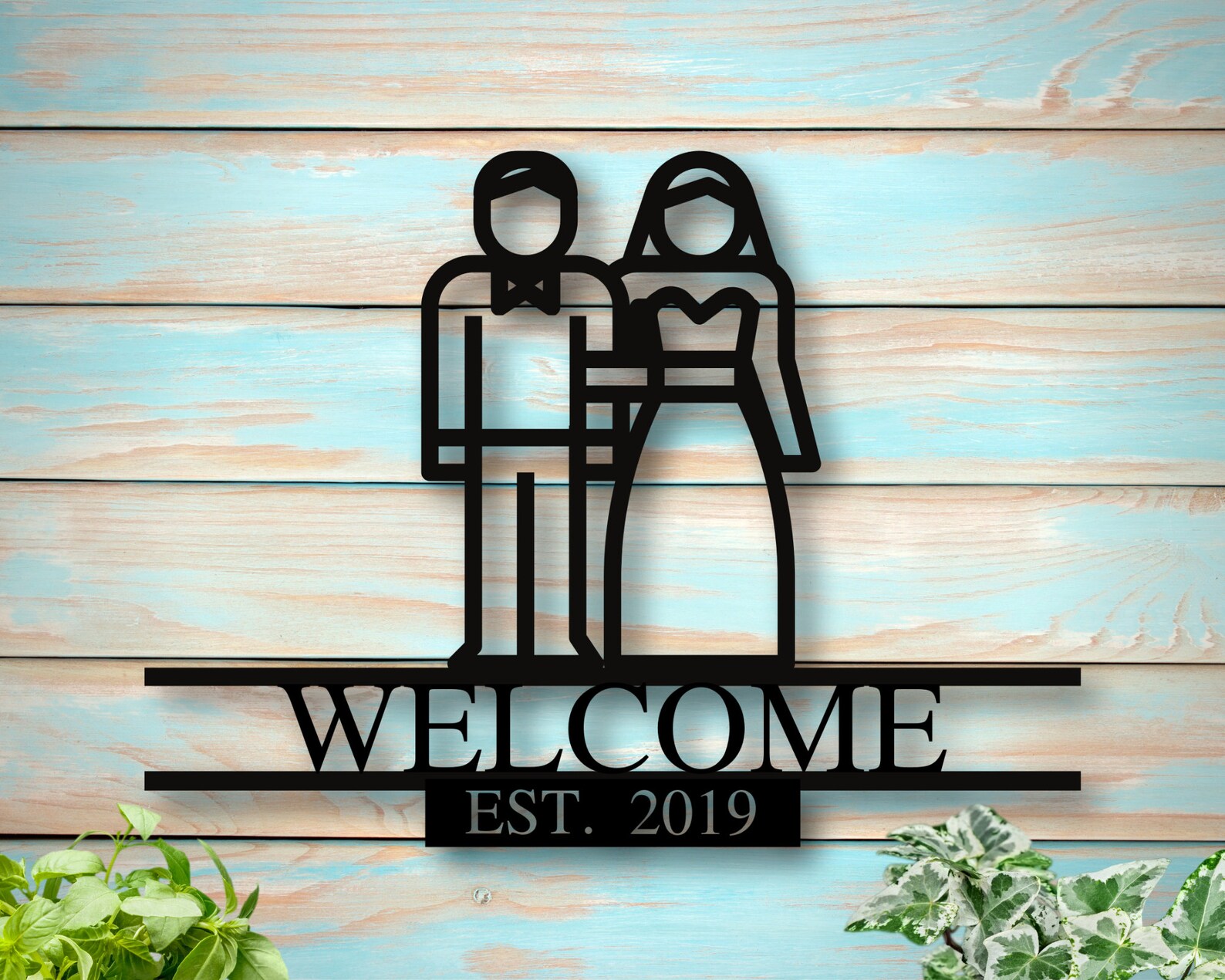 Personalized Metal Wedding Sign, Custom Front Porch Wedding Sign ...