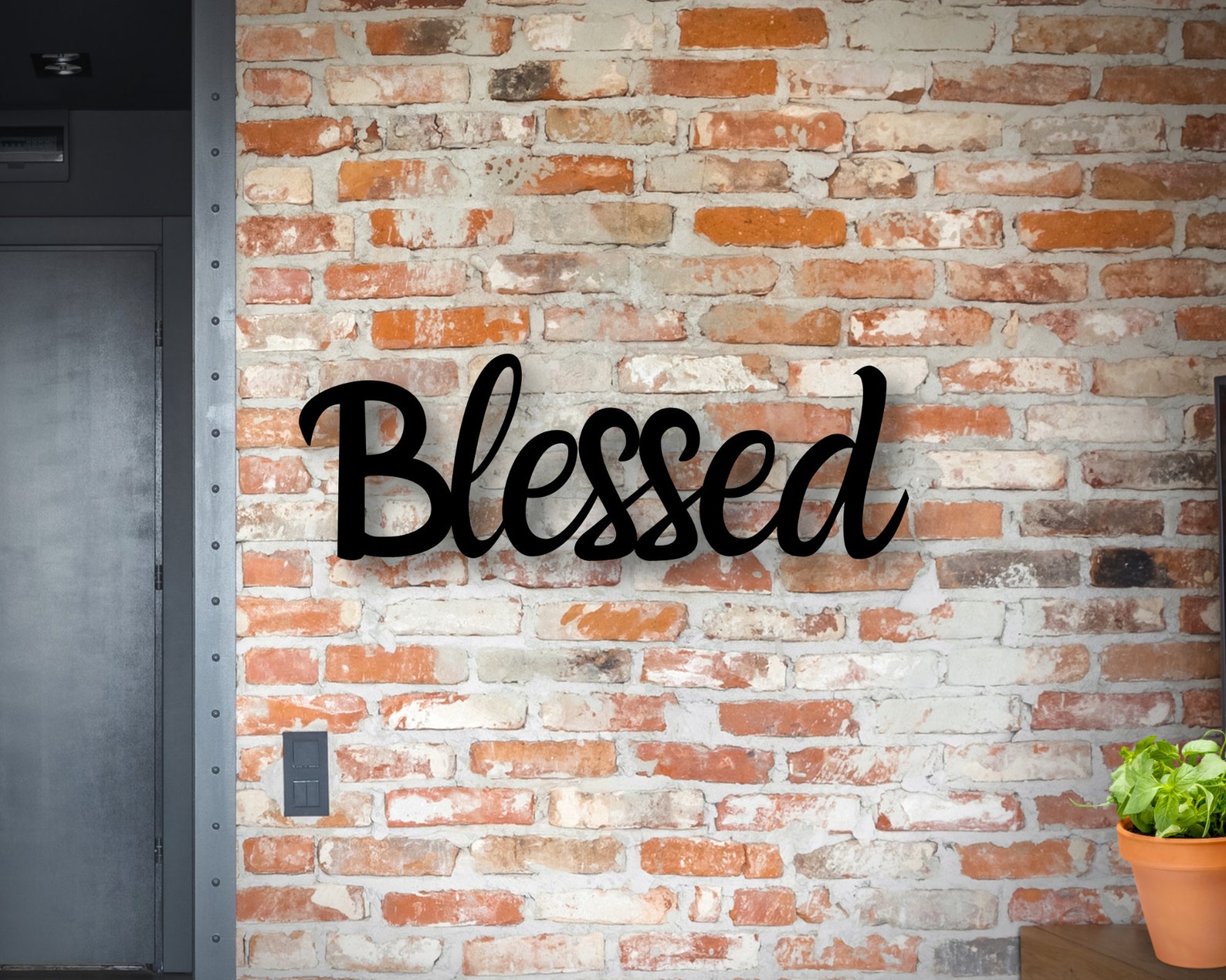 Blessed Metal Wall Art Blessed Sign Blessed Sign in Script - Etsy