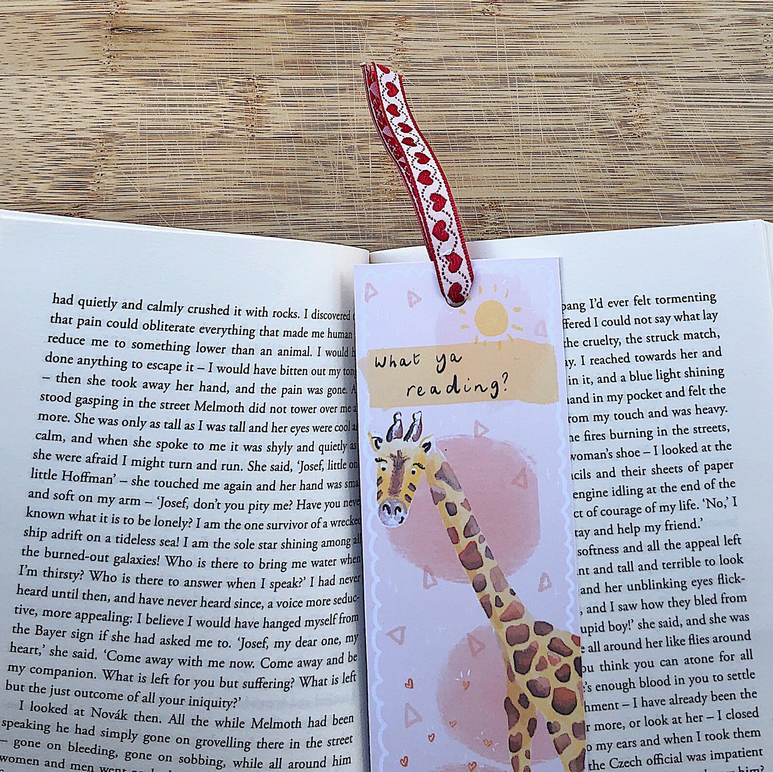 Cute Handmade Bookmark Giraffe and Mouse Illustration With - Etsy