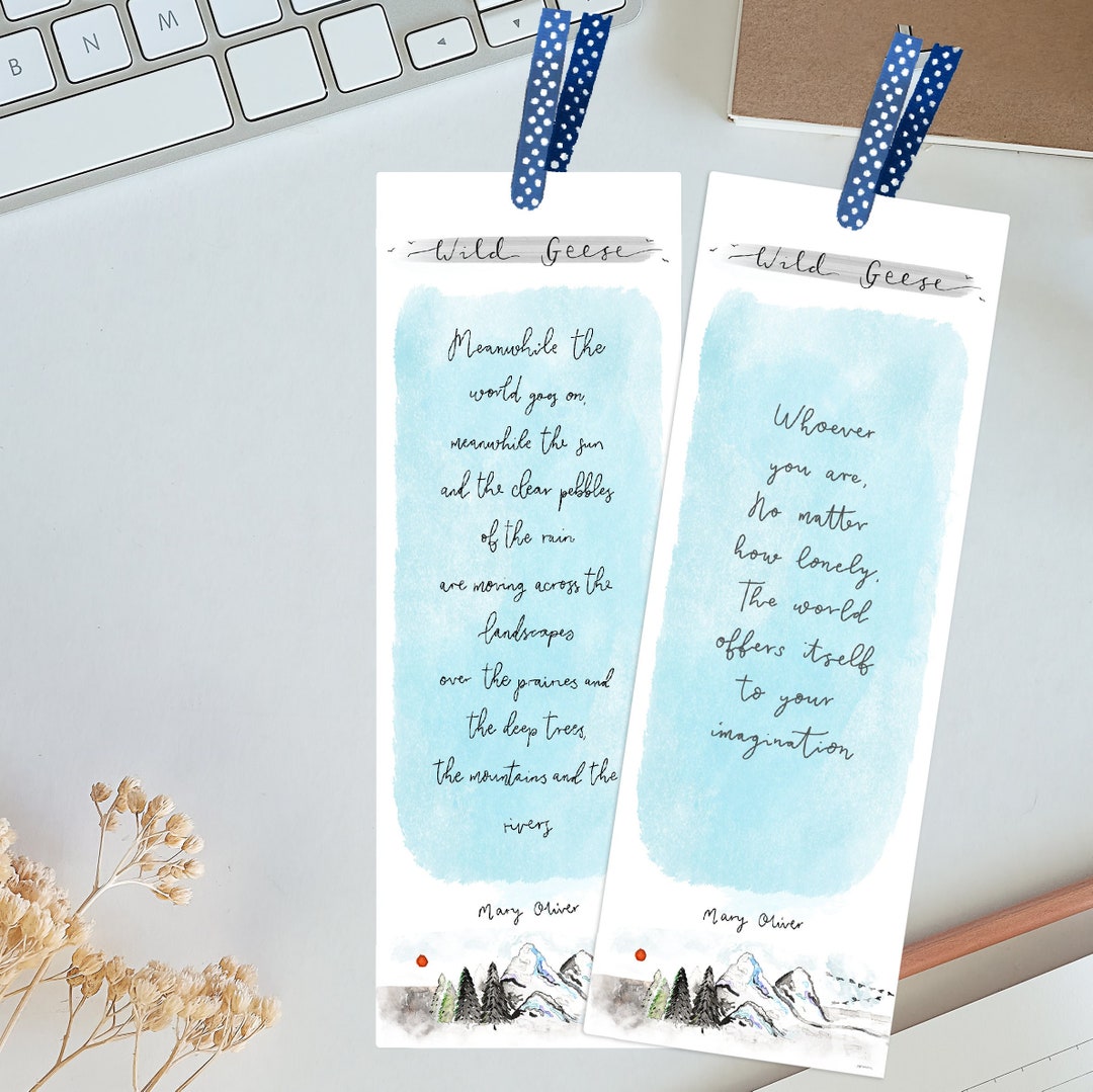 Wild Geese by Mary Oliver Bookmarks Sold Individually or as a Pair - Etsy