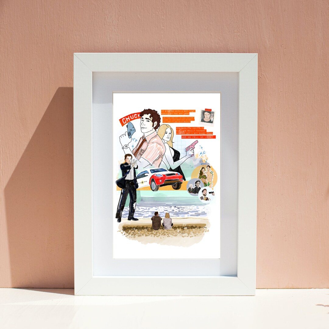 Chuck TV Show Inspired Poster Fan Art Original Artwork unframed - Etsy