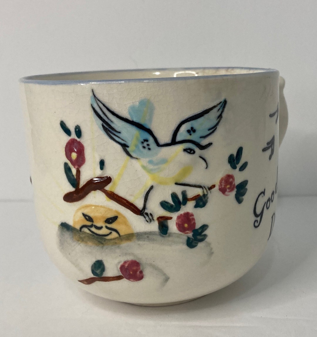 Lefton Vintage 1957 Coffee Tea Cup Mug Good Morning Darling Grouch Owl ...