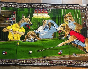 Dogs Playing Pool Wall Art - Etsy